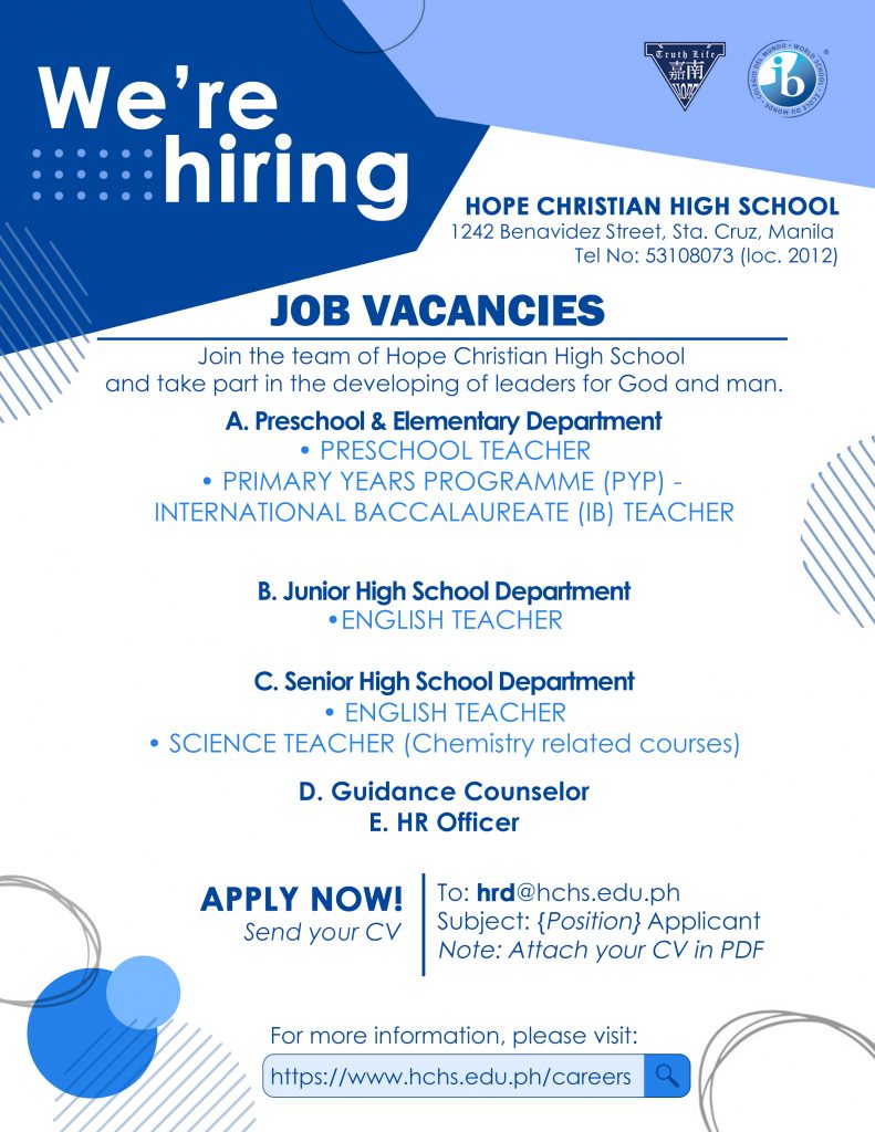 CAREERS – Hope Christian High School