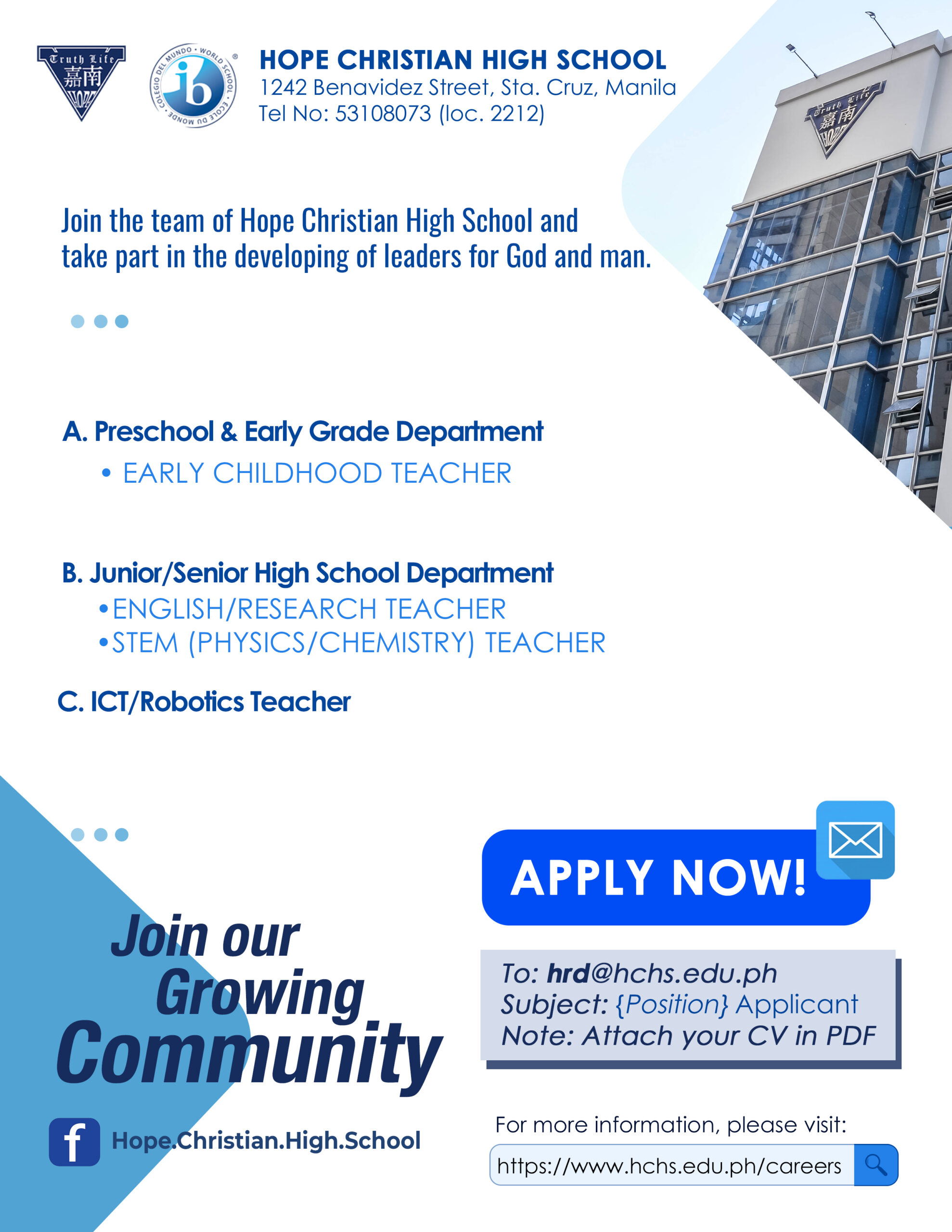 CAREERS – Hope Christian High School